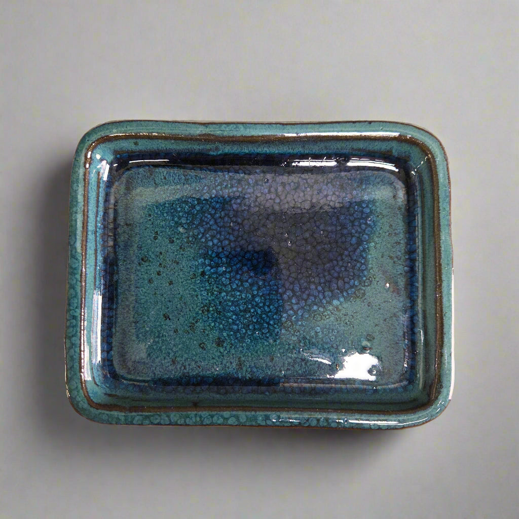 12cm Glazed Drip Tray | Rectangle | Light Blue – Yorkshire Bonsai