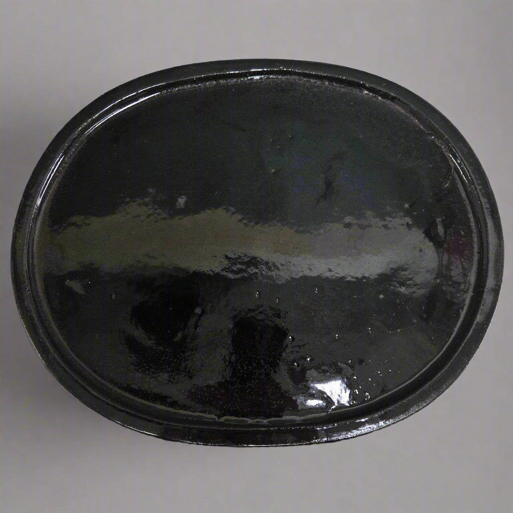36cm Glazed Bonsai Pot Drip Tray | Oval | Black – Yorkshire Bonsai