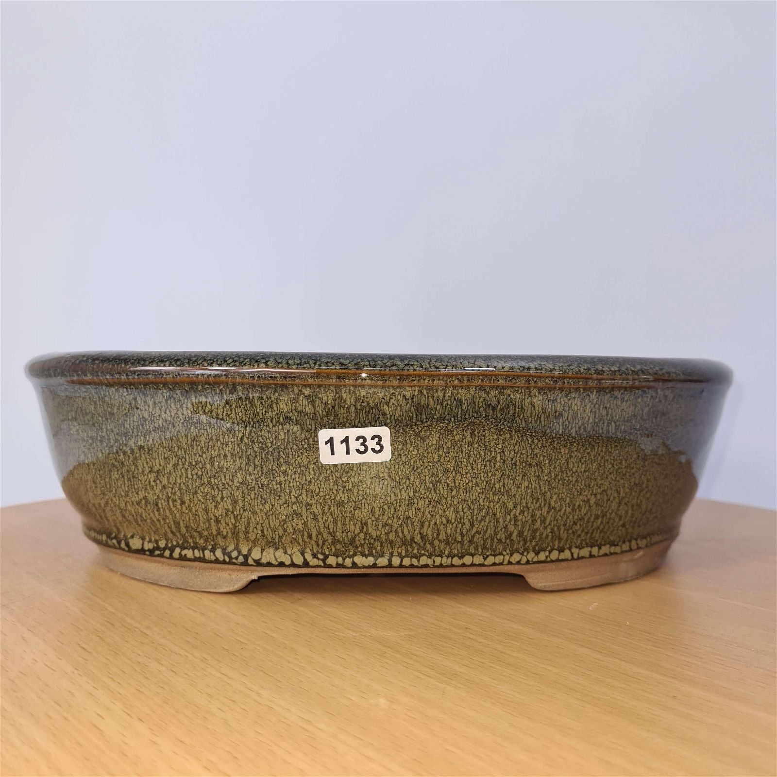 27cm Glazed Bonsai Pot | Oval | 27cm x 21cm x 8cm | Green – Yorkshire ...