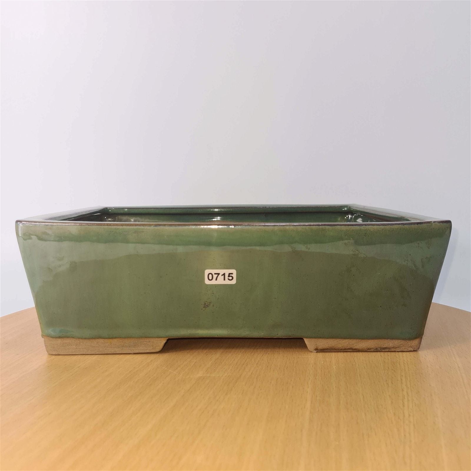30cm Glazed Bonsai Pot | Rectangle | 30cm x 23cm x 9cm | Green ...